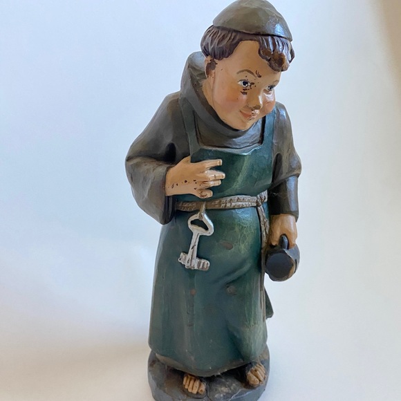 Other | Vintage Wood Carved Monk Friar Monastic Statue | Poshmark